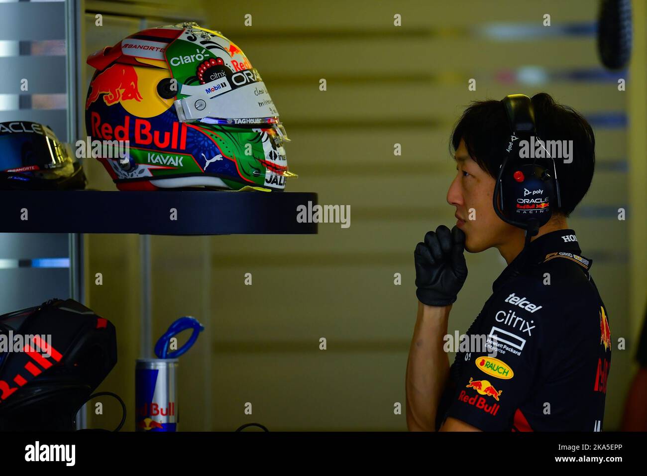 MEXICO City, MEXICO 28. October 2022: Sergio Perez of Mexico helmet (N ...