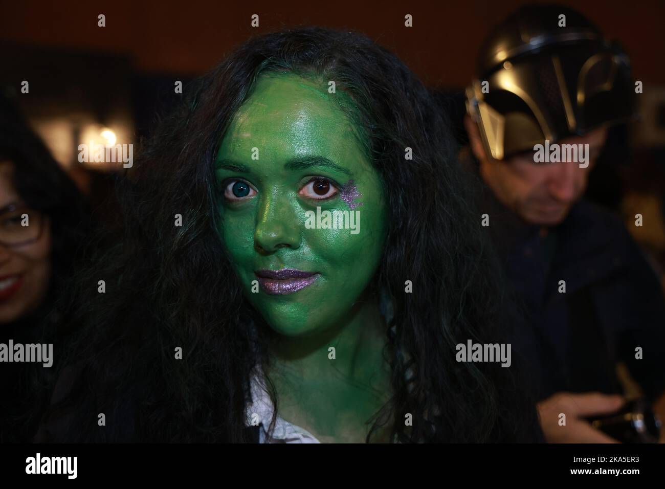 New York, New York/ USA – 31 Oct 2022:A reveler is dressed up as a ...
