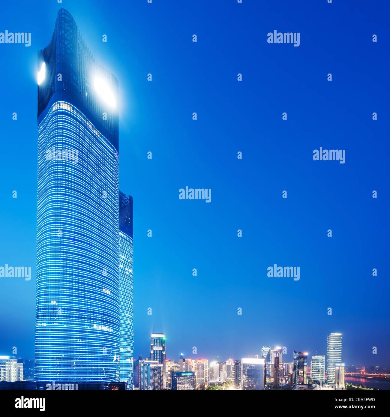 Shanghai Lujiazui Finance & Trade Zone modern city night background ...