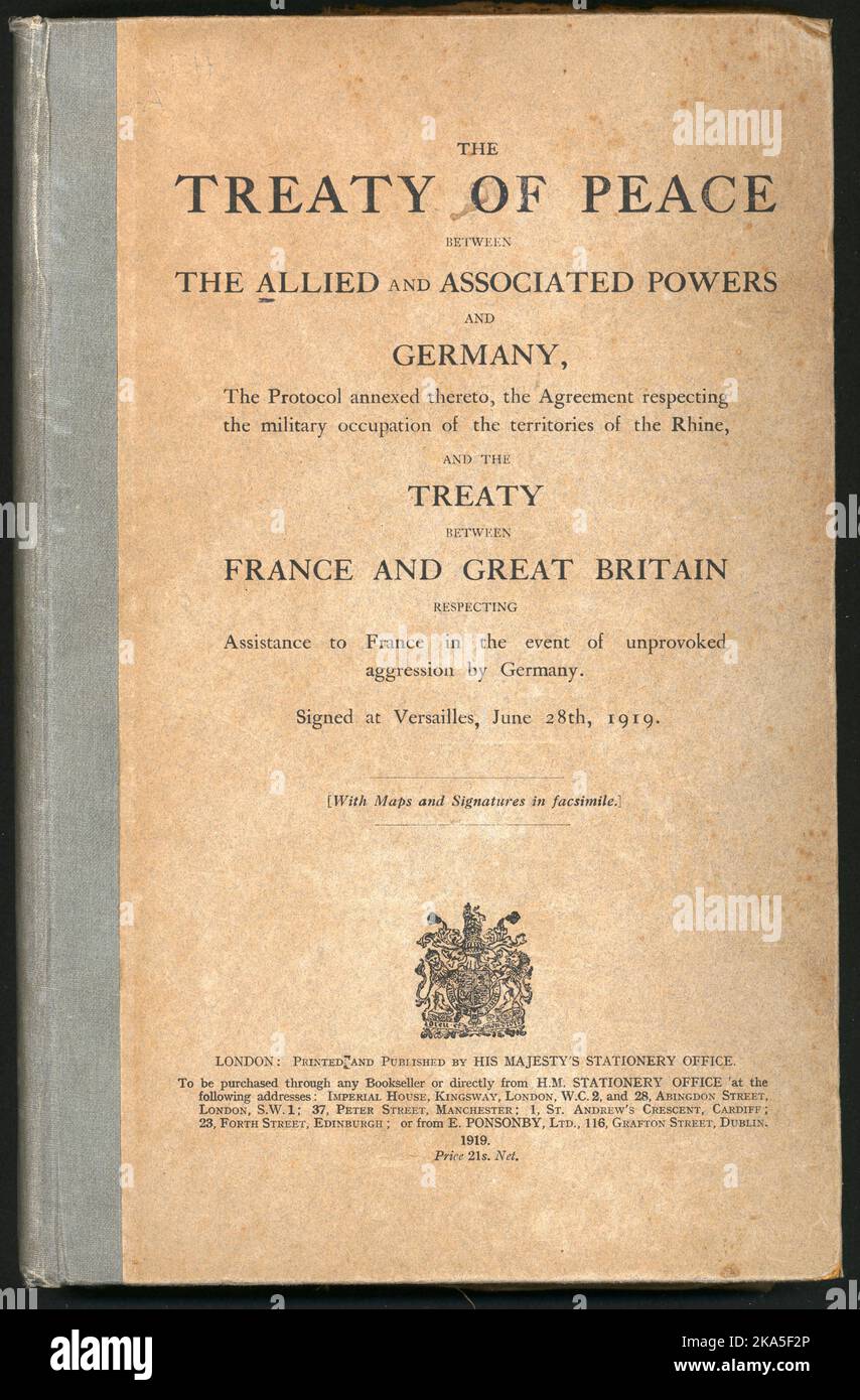 Treaty of versailles 1919 hi-res stock photography and images - Alamy