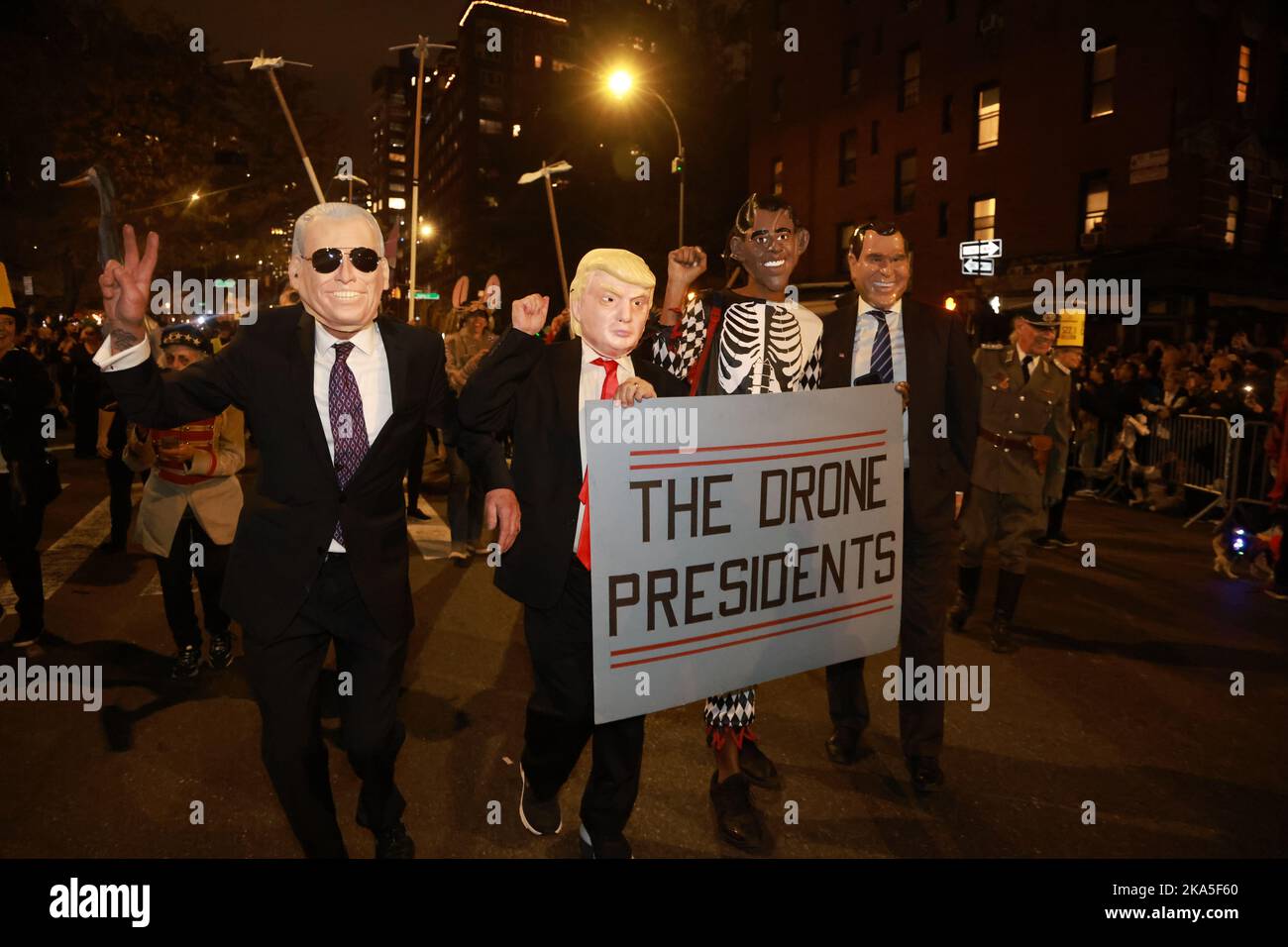 New York, New York/ USA – 31 Oct 2022:Revelers march dressed as four US ...