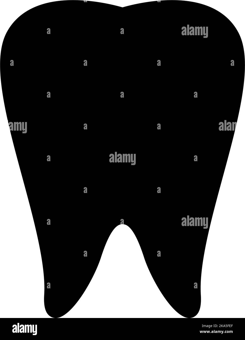 Black Tooth Icon on White Background for Design Stock Vector Image ...