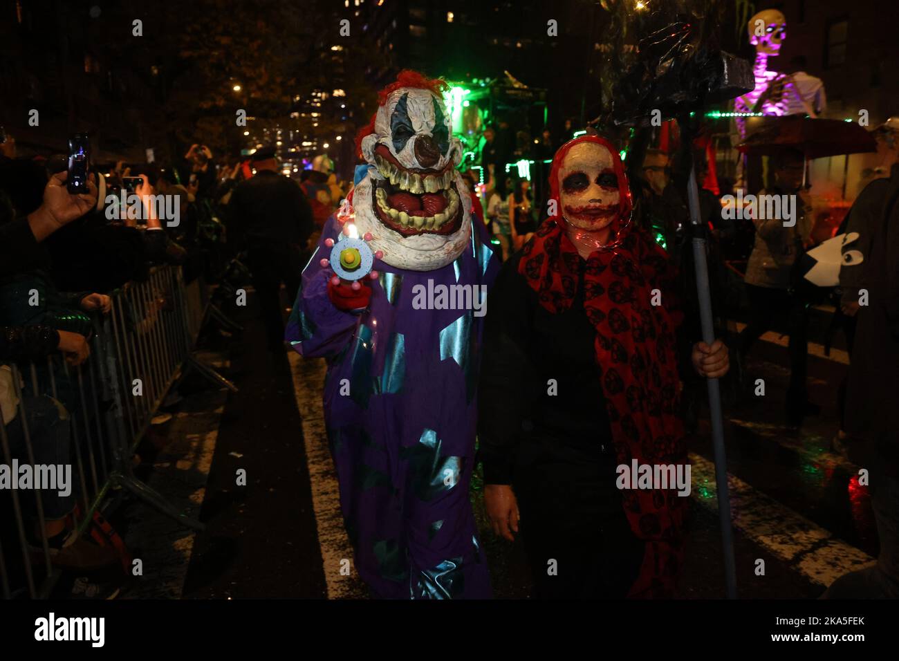 New York, New York/ USA – 31 Oct 2022:A reveler dressed as a killer ...