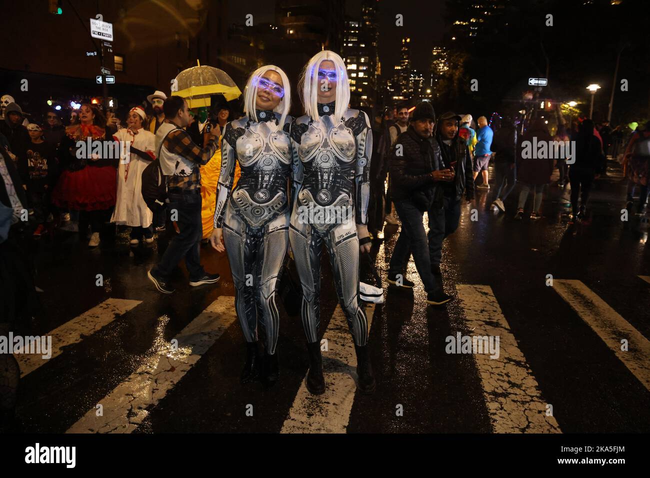 New York, New York/ USA – 31 Oct 2022:Revelers dressed as the cast of ...