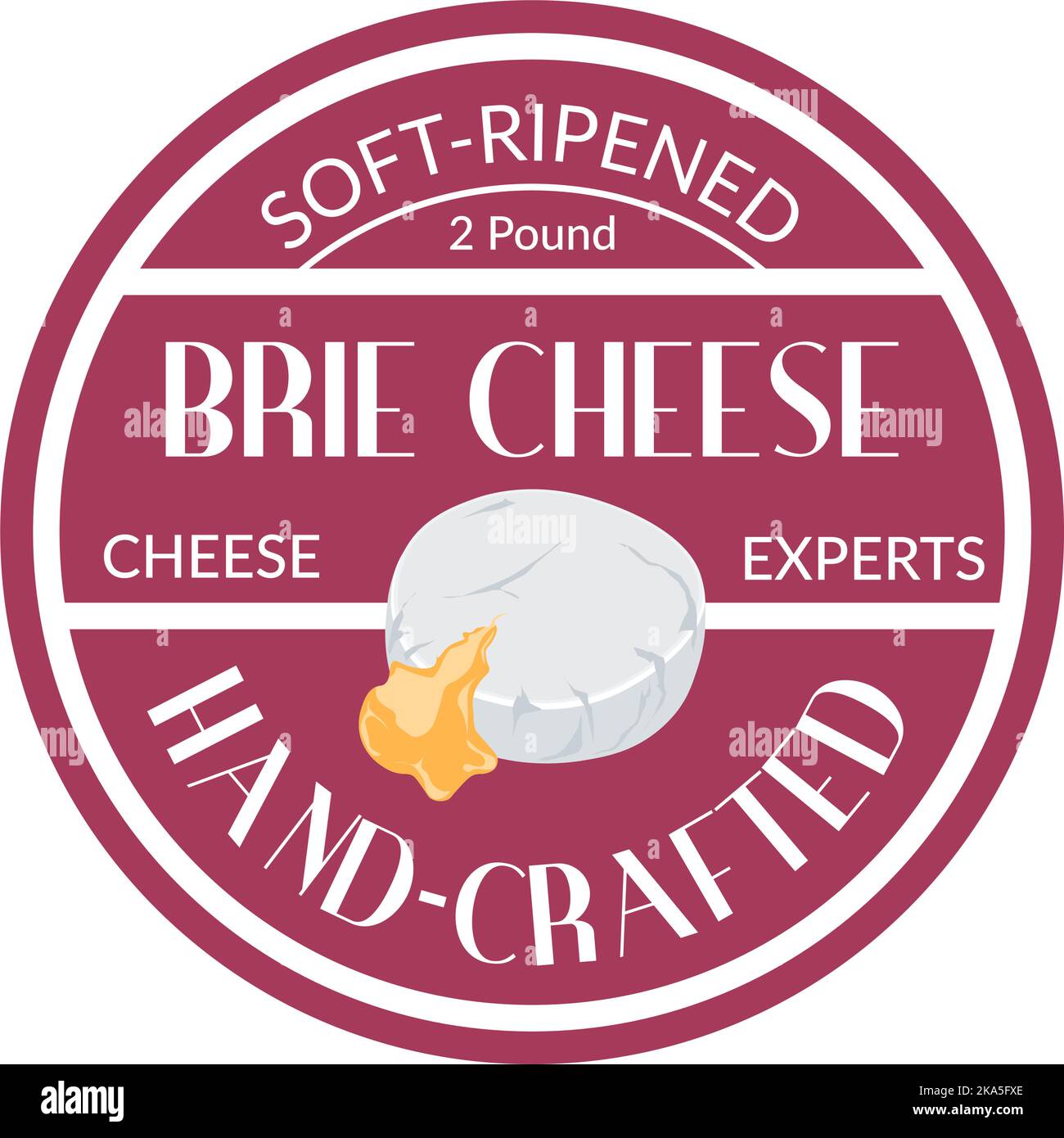 Soft ripened brie cheese hand crafted, emblem Stock Vector Image & Art ...
