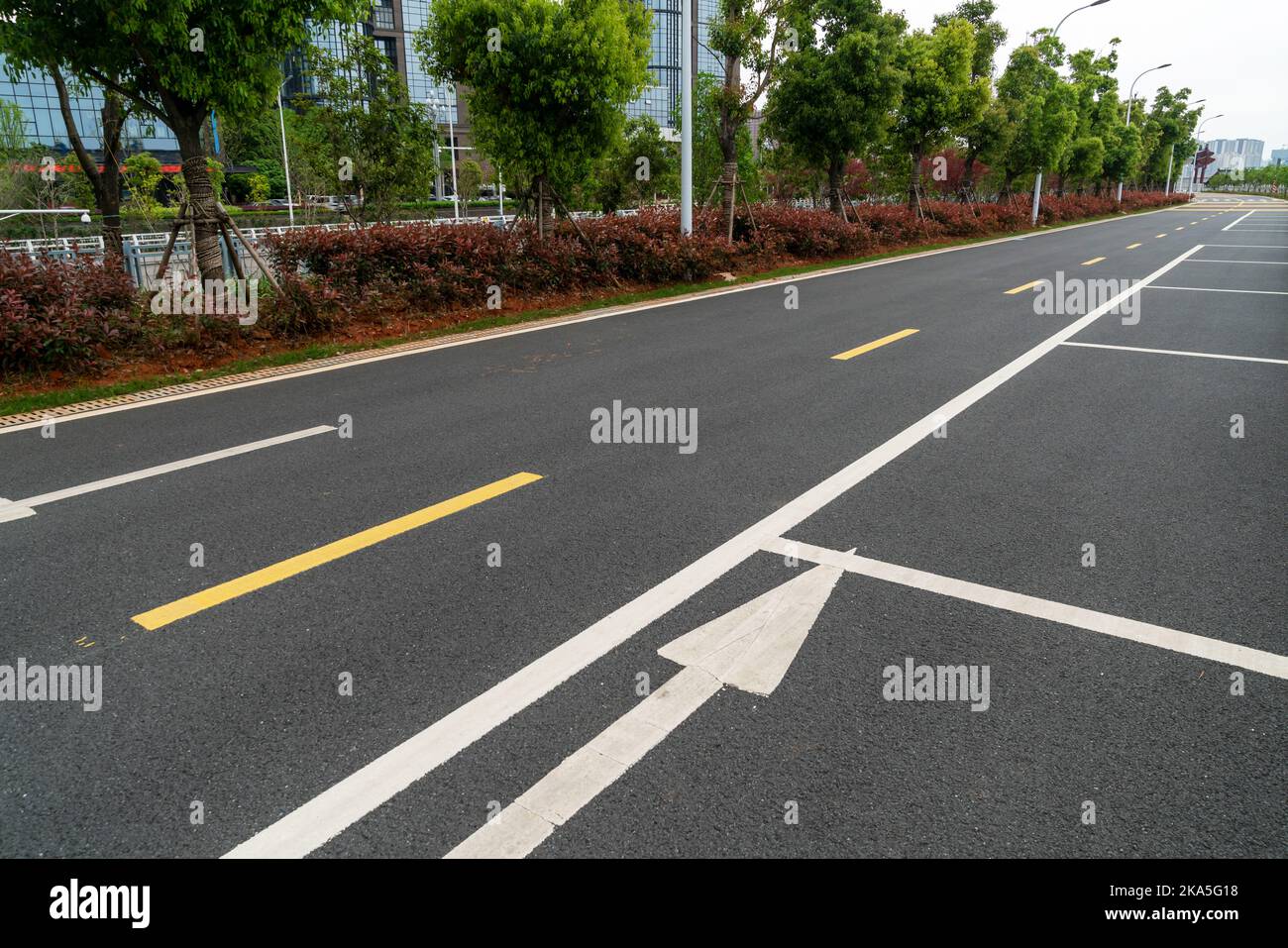 Empty urban road and buildings in China Stock Photo - Alamy