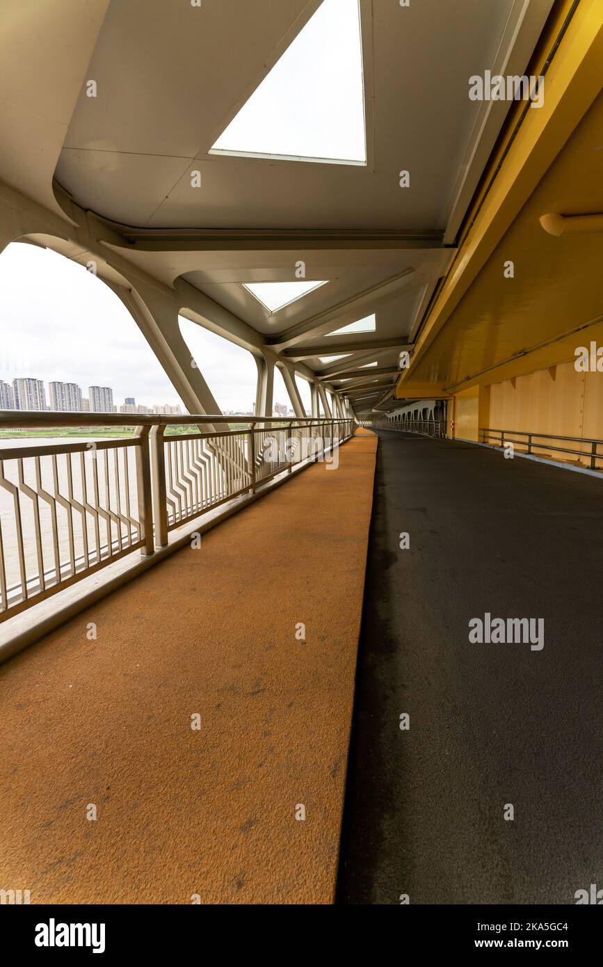 Bridge, pedestrians and non-motorized vehicle lanes Stock Photo - Alamy