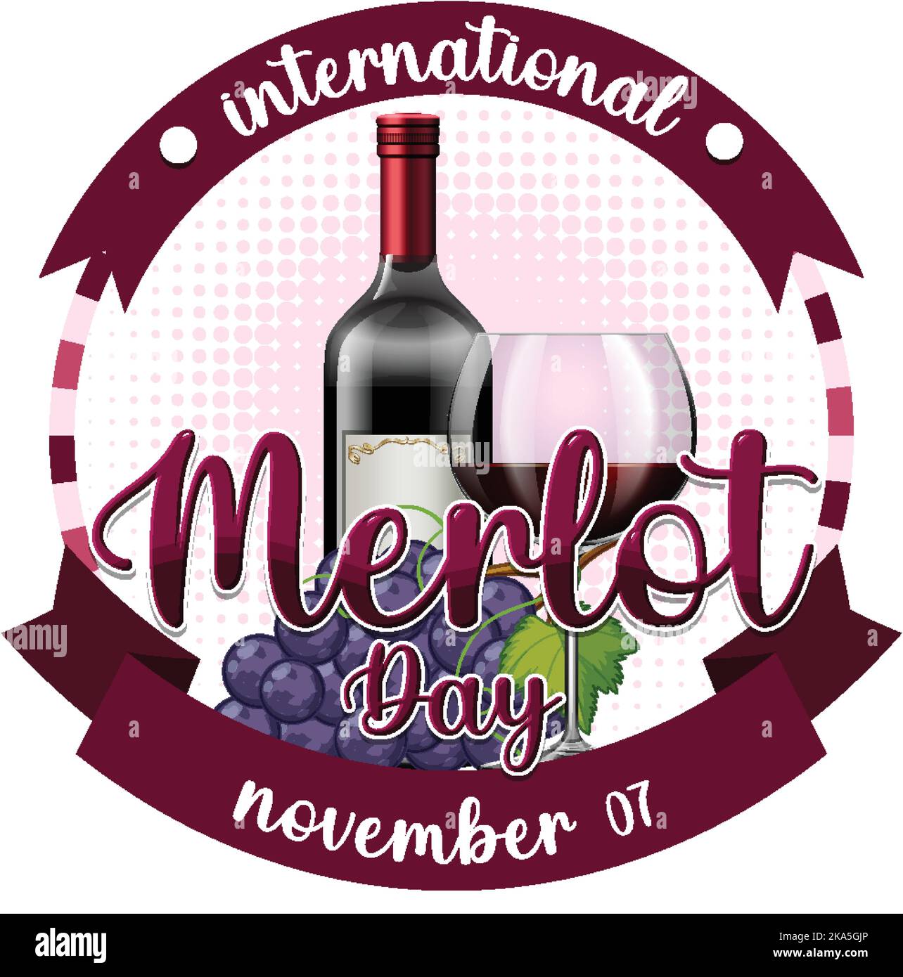 International Merlot Day Logo Design illustration Stock Vector Image ...