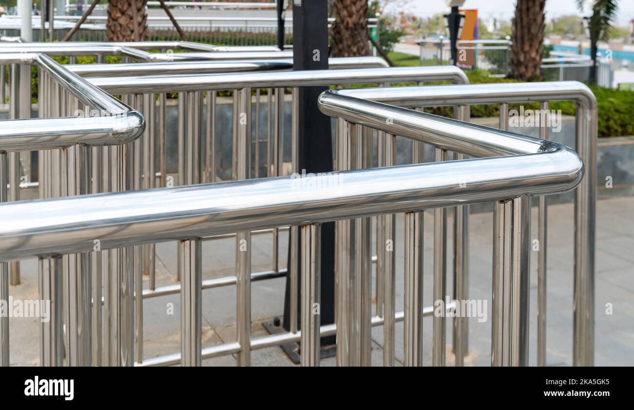 Chrome metal handrail hand rail hi-res stock photography and images - Alamy
