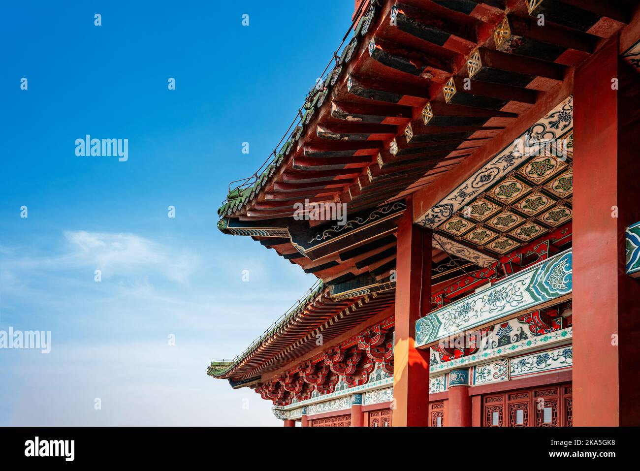 Close up of ancient building eave Stock Photo - Alamy