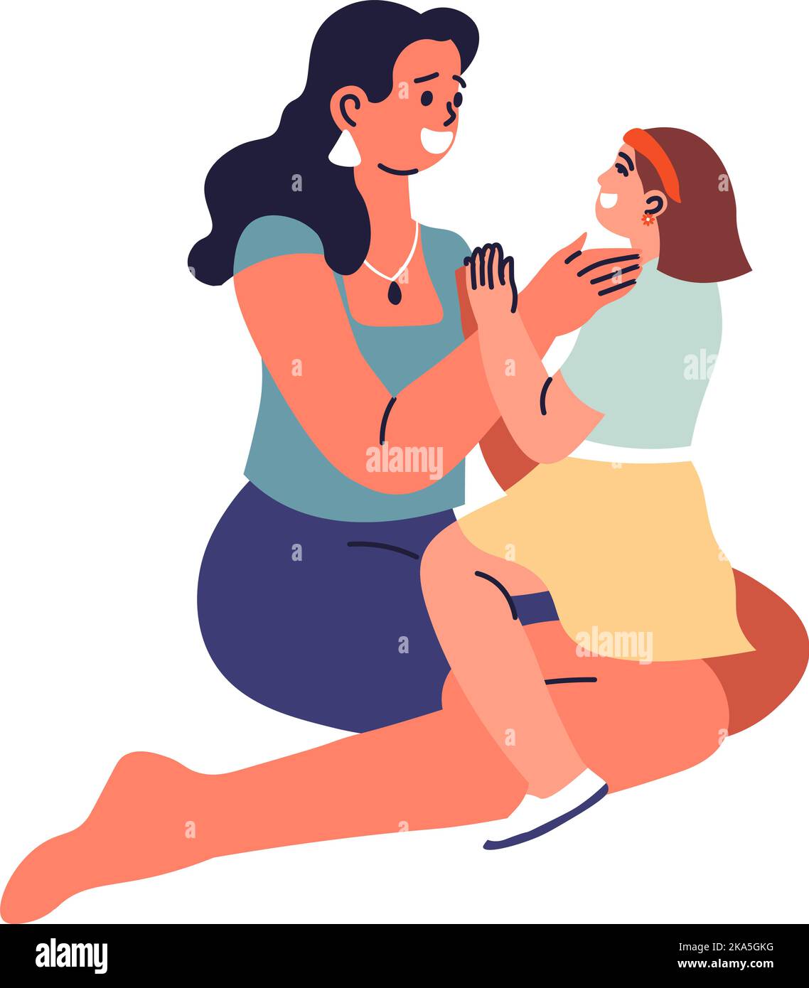 Mother and daughter sharing Stock Vector Images - Alamy