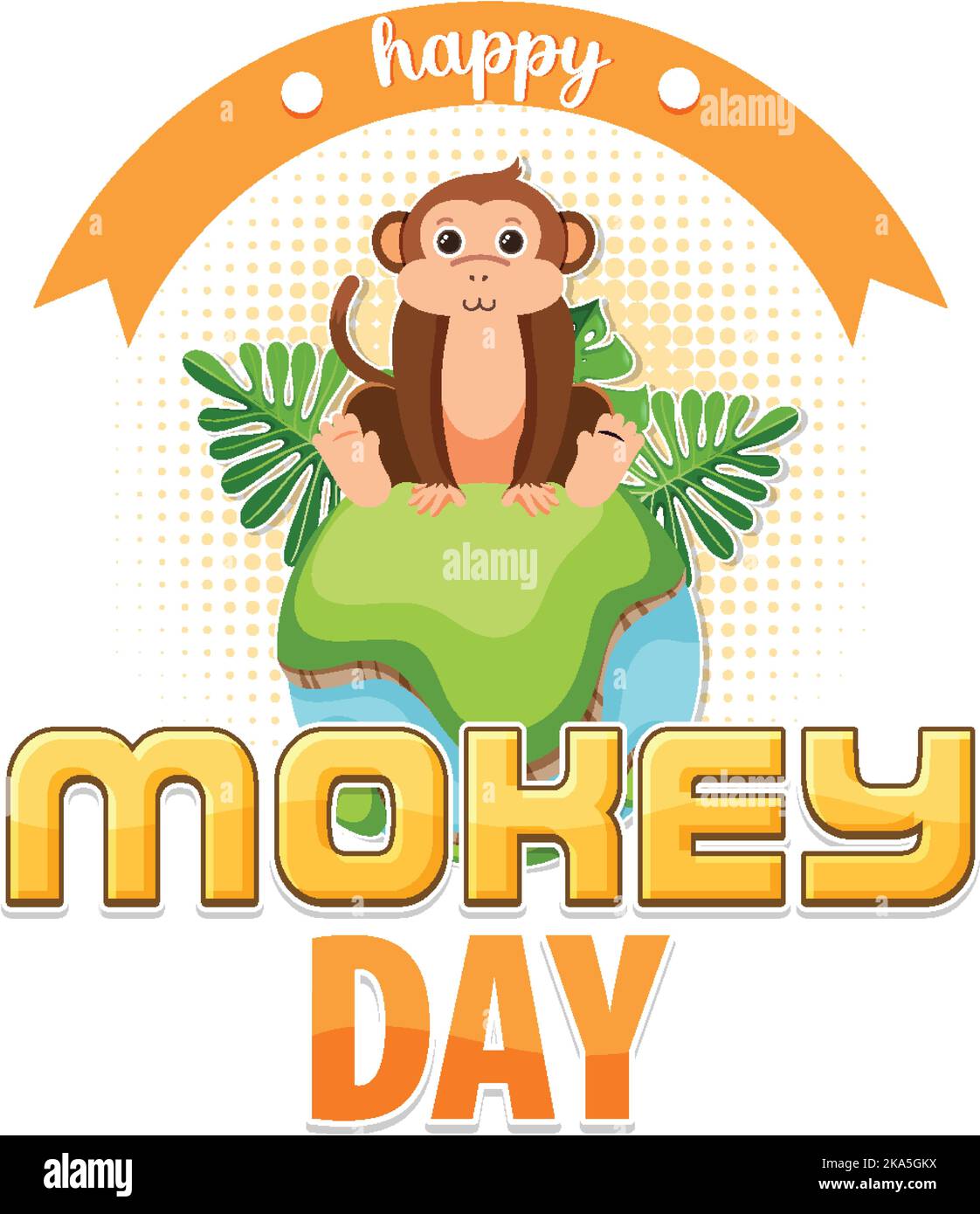 Monkey day text banner design illustration Stock Vector Image & Art - Alamy