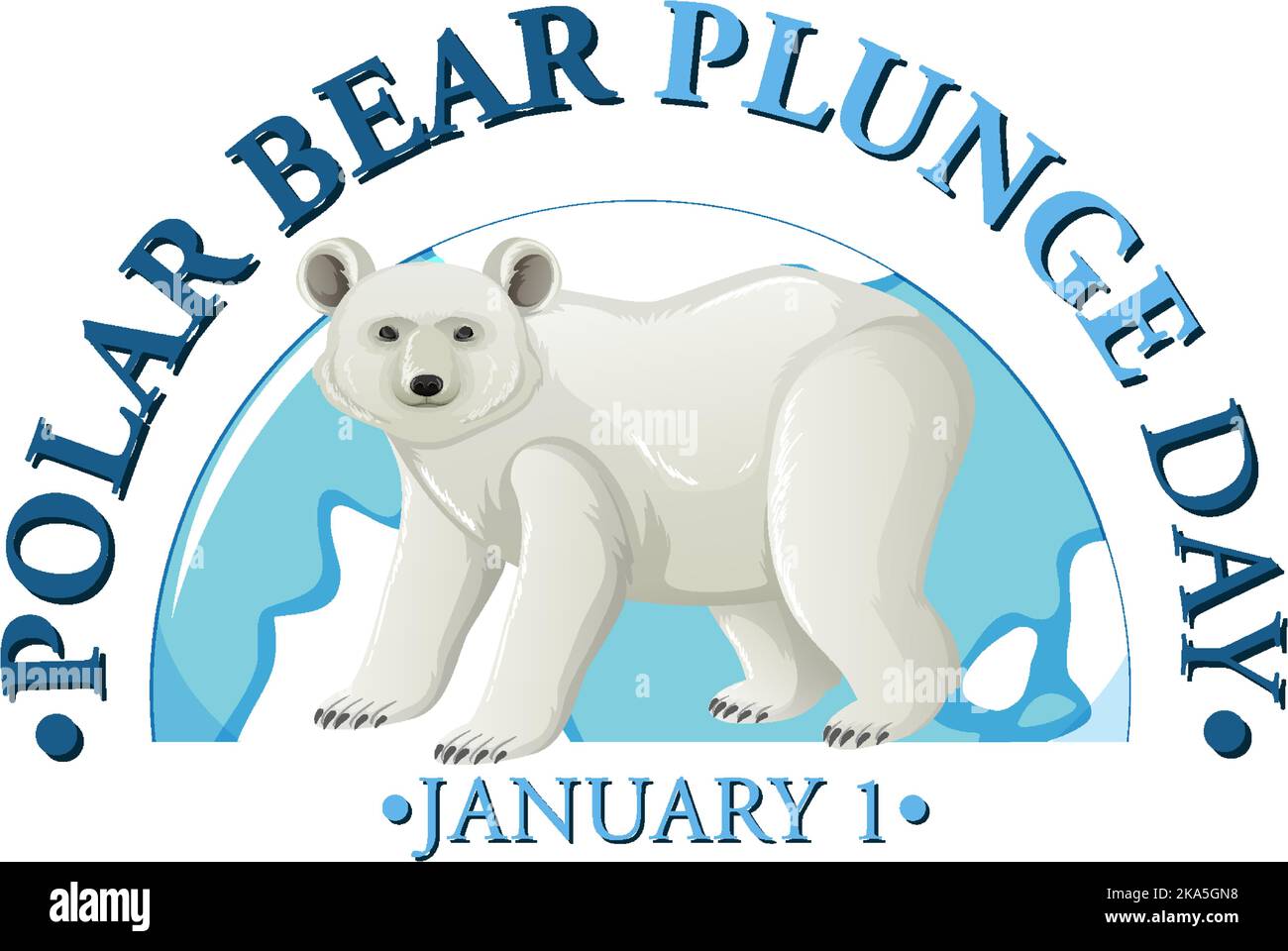 Polar Bear Plunge Day January icon illustration Stock Vector Image ...