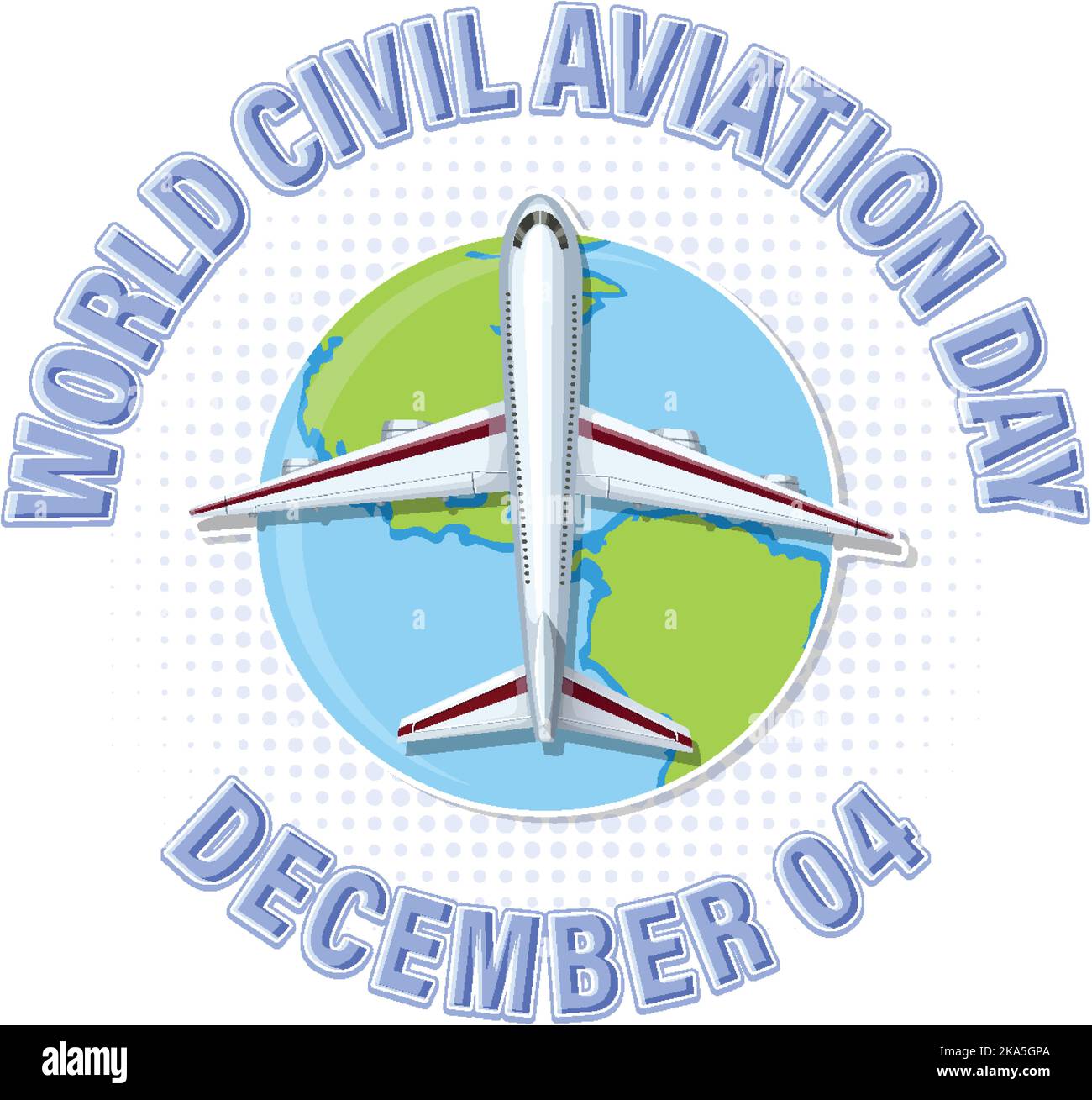 World civil aviation text for poster or banner design illustration ...