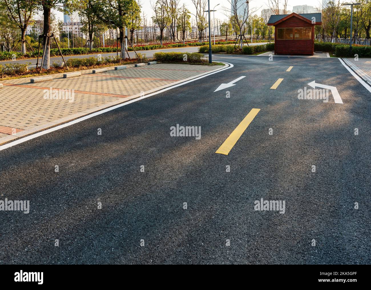 Empty urban road and buildings in China Stock Photo - Alamy