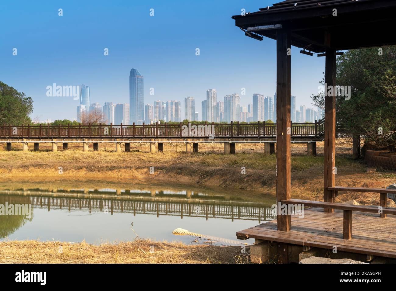 Lakeside modern office building in China Stock Photo - Alamy