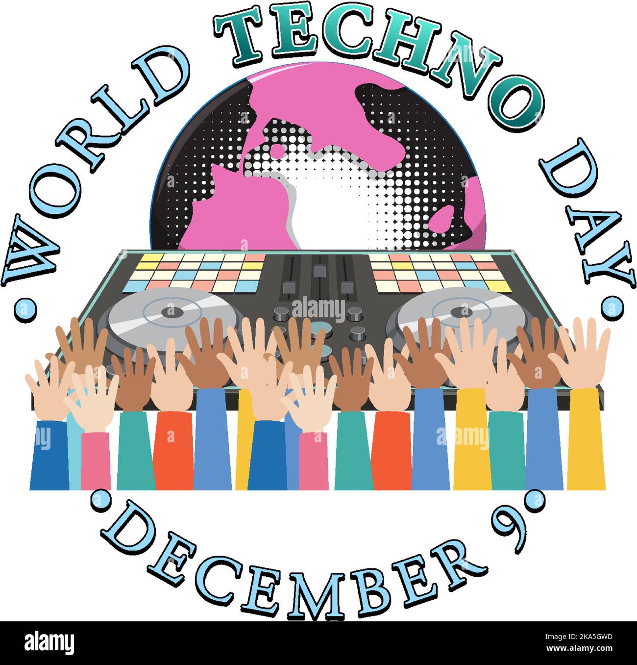 World techno day text banner design illustration Stock Vector Image ...
