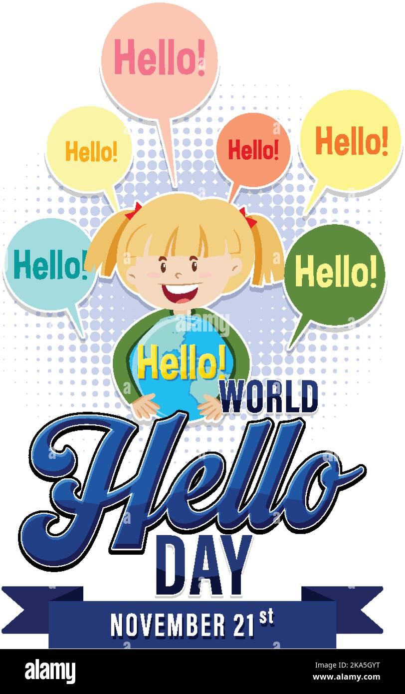 World hello day poster design illustration Stock Vector Image & Art - Alamy