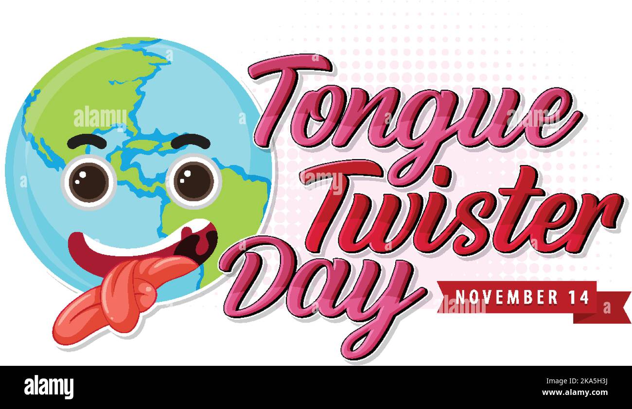 International tongue twister day logo design illustration Stock Vector ...