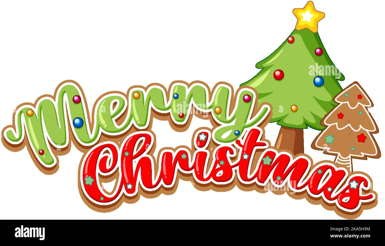 Merry Christmas sign icon cartoon illustration Stock Vector Image & Art ...