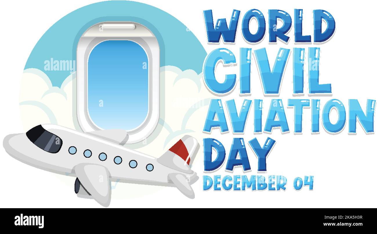 World civil aviation text for poster or banner design illustration ...