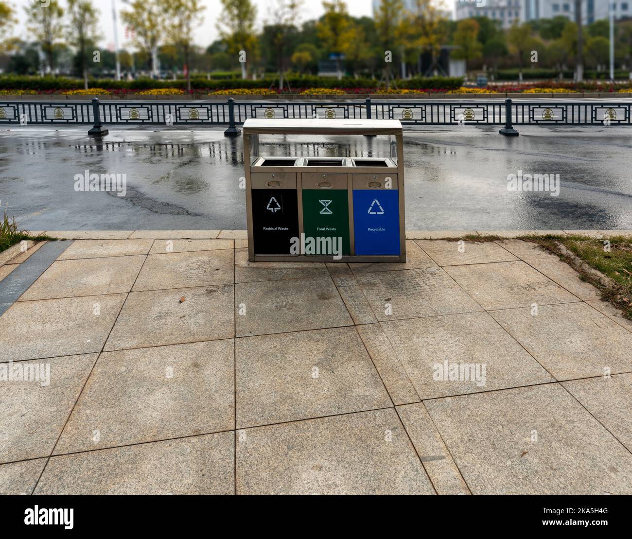 waste collection compartments by categories for recycling Stock Photo ...