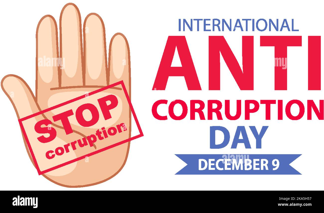 International anti corruption day December icon banner illustration ...
