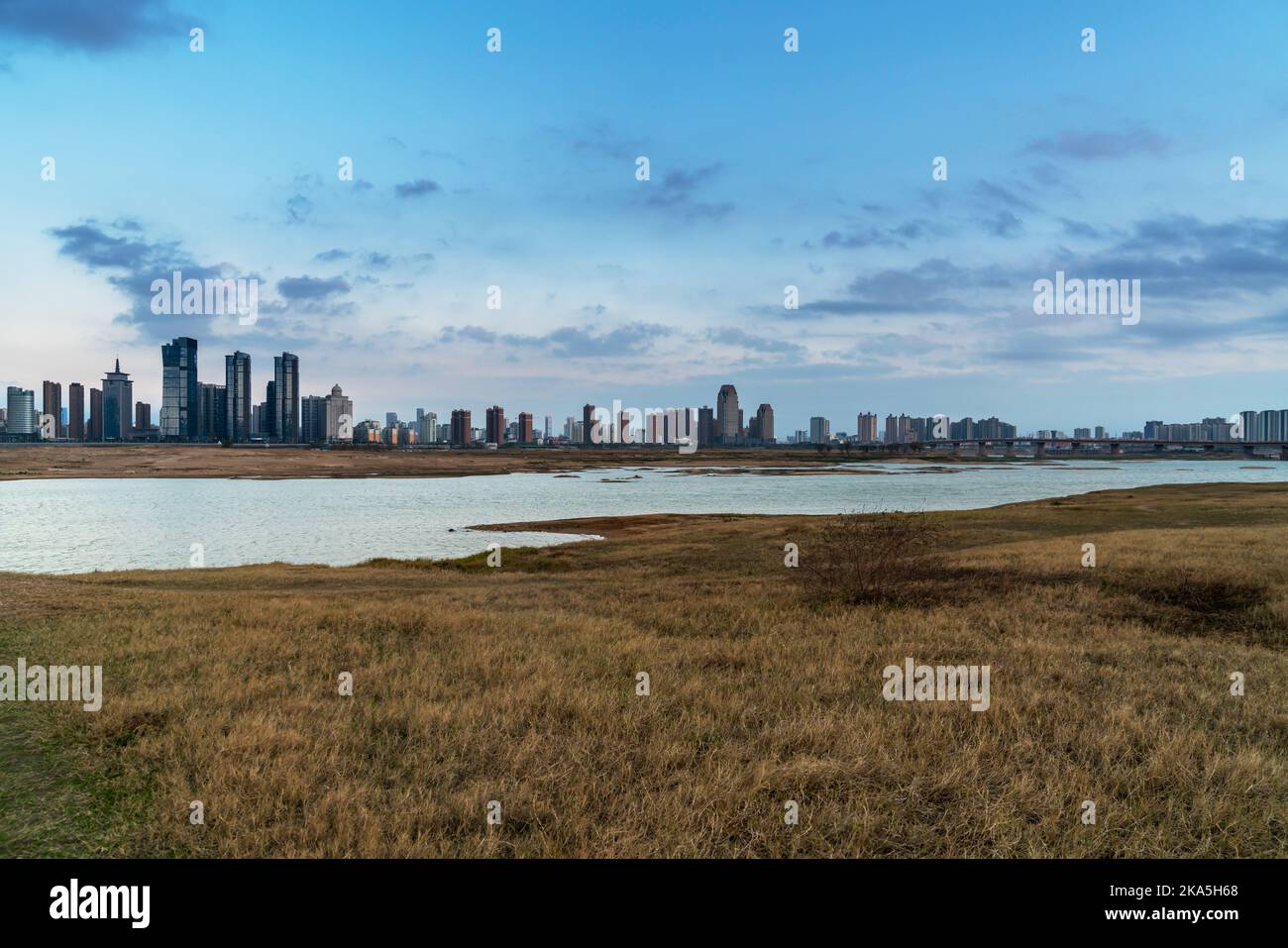 A modern city with dry land Stock Photo - Alamy
