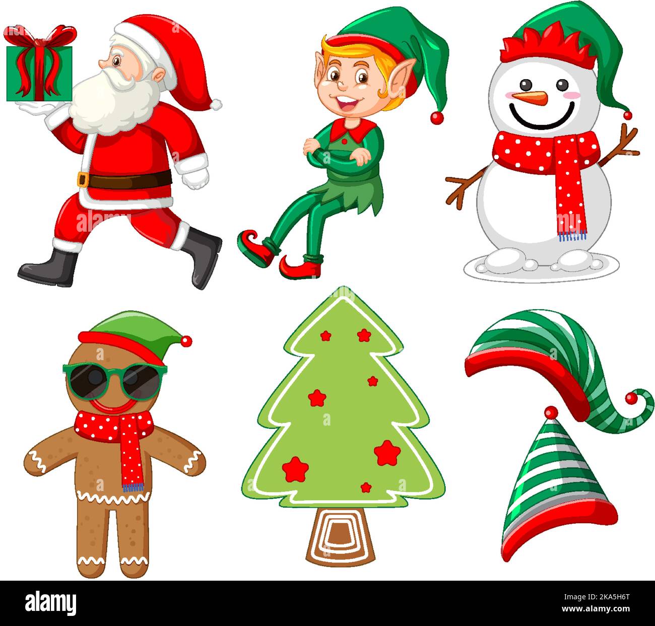Set of Christmas elements and objects illustration Stock Vector Image ...