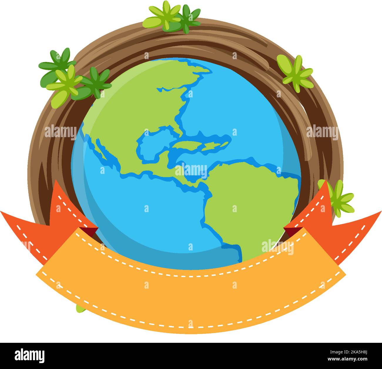 Globe with banner template illustration Stock Vector Image & Art - Alamy