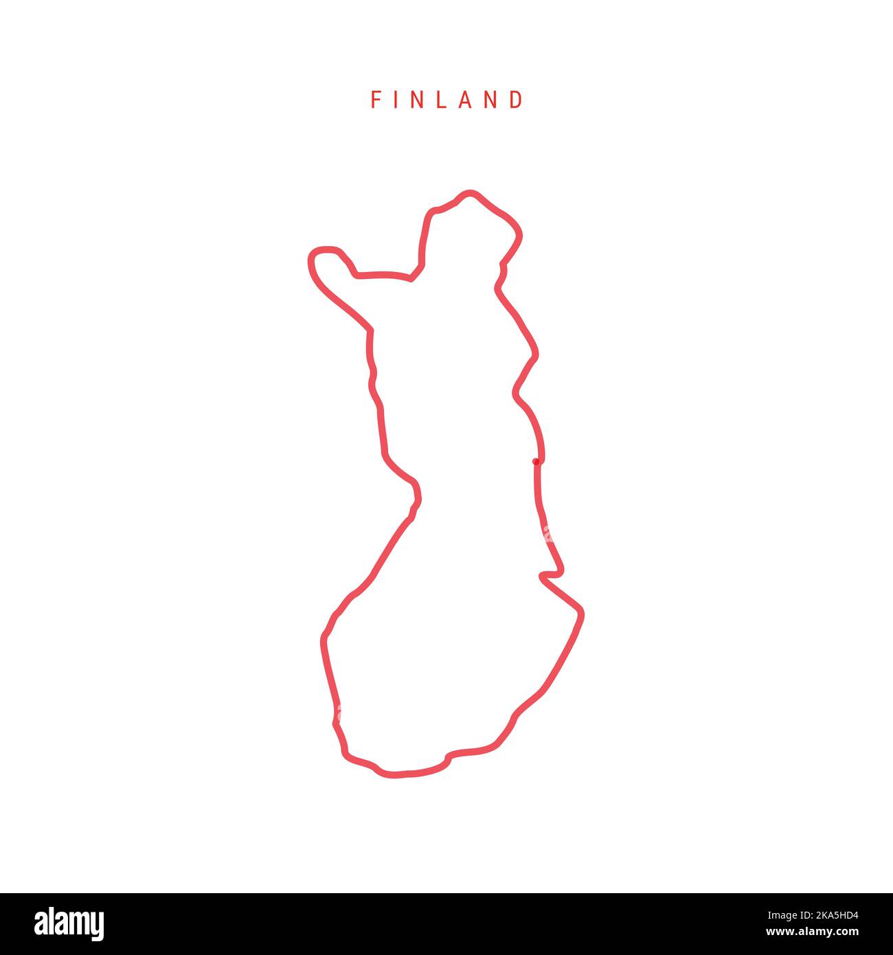 Finland outline map. Finnish red border. Country name. illustration ...