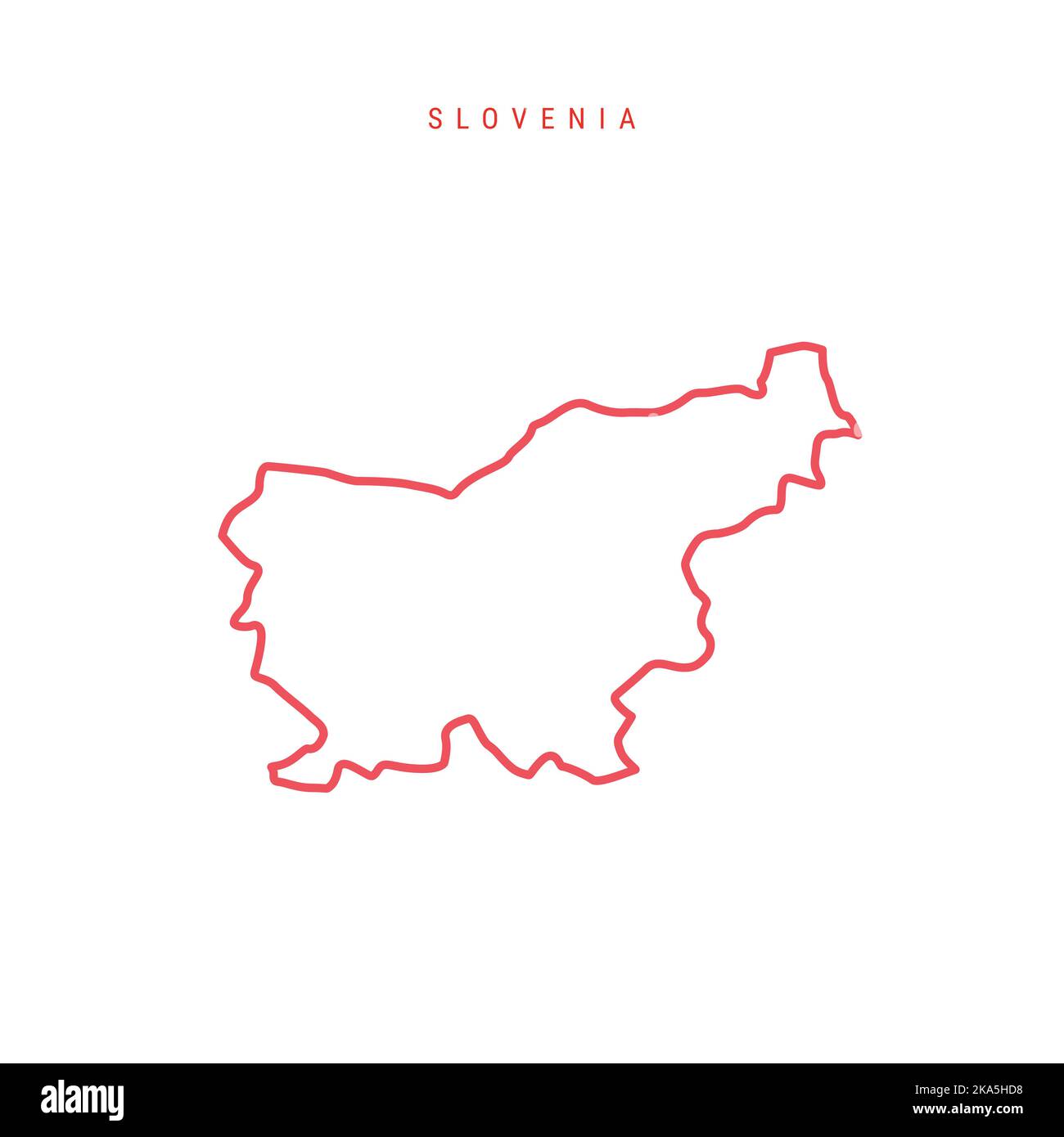 Slovenia outline map. Slovenian red border. Country name. illustration ...