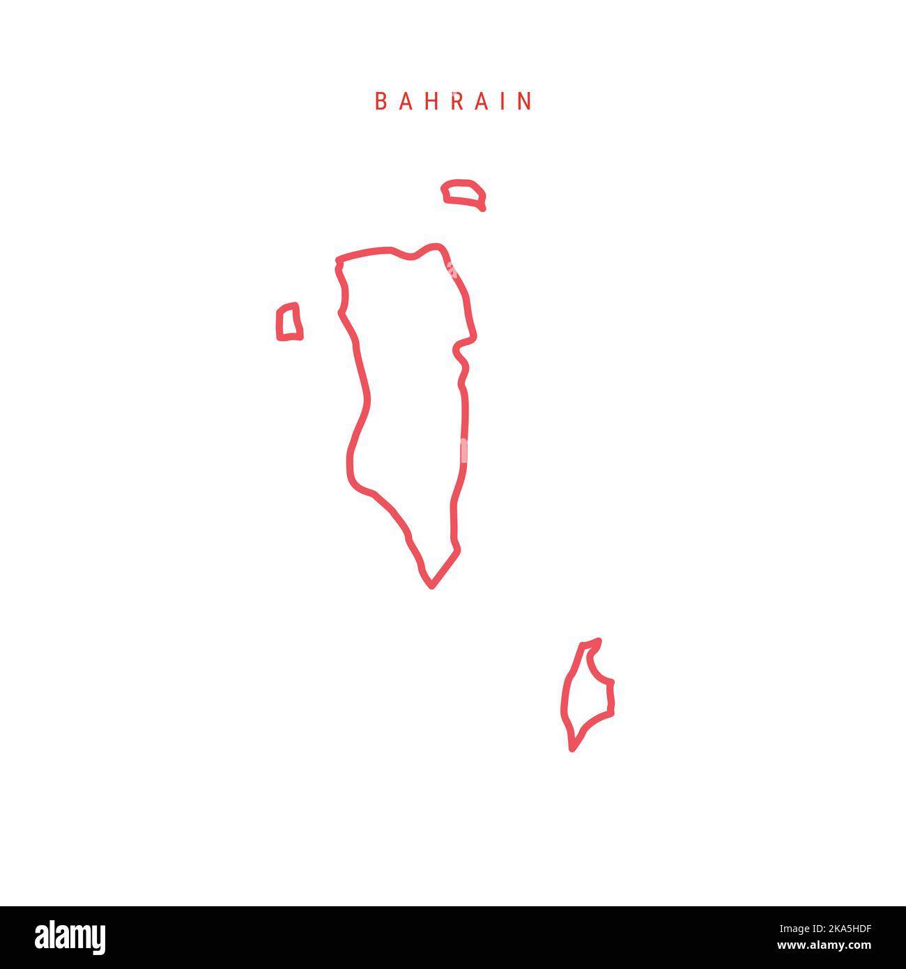 Bahrain outline map. Bahraini red border. Country name. illustration ...