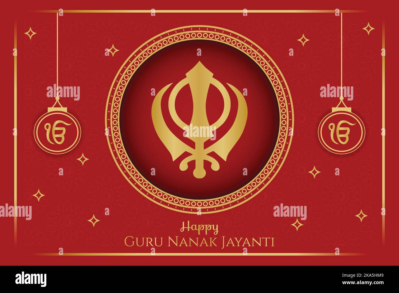 Happy Guru Nanak Jayanti Gurpurab Poster Vector Illustration. Golden ...