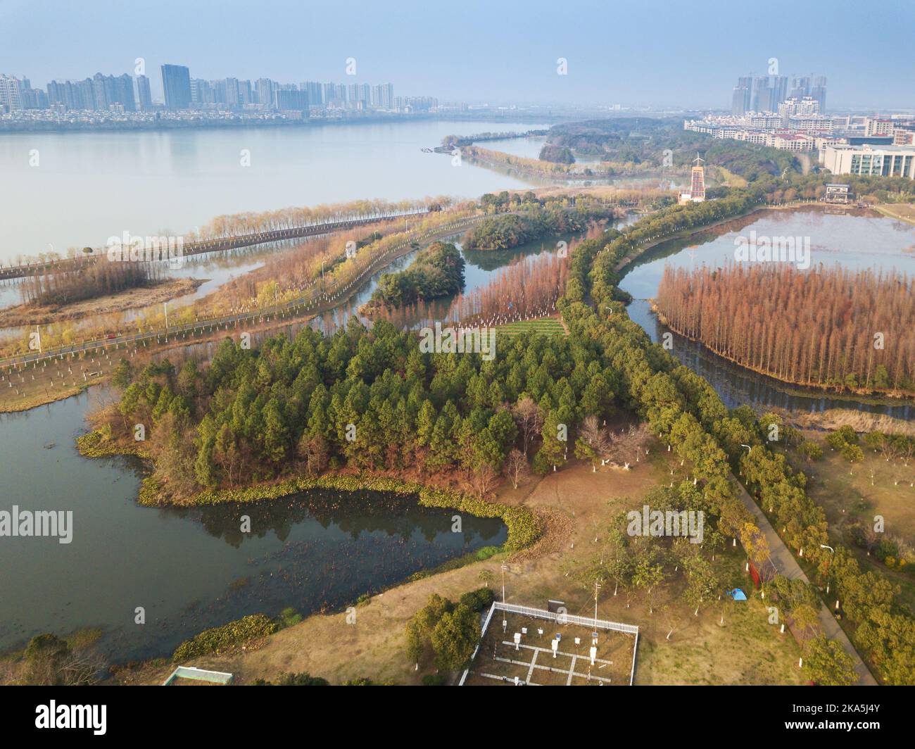 Aerial view, forests and lakes Stock Photo - Alamy