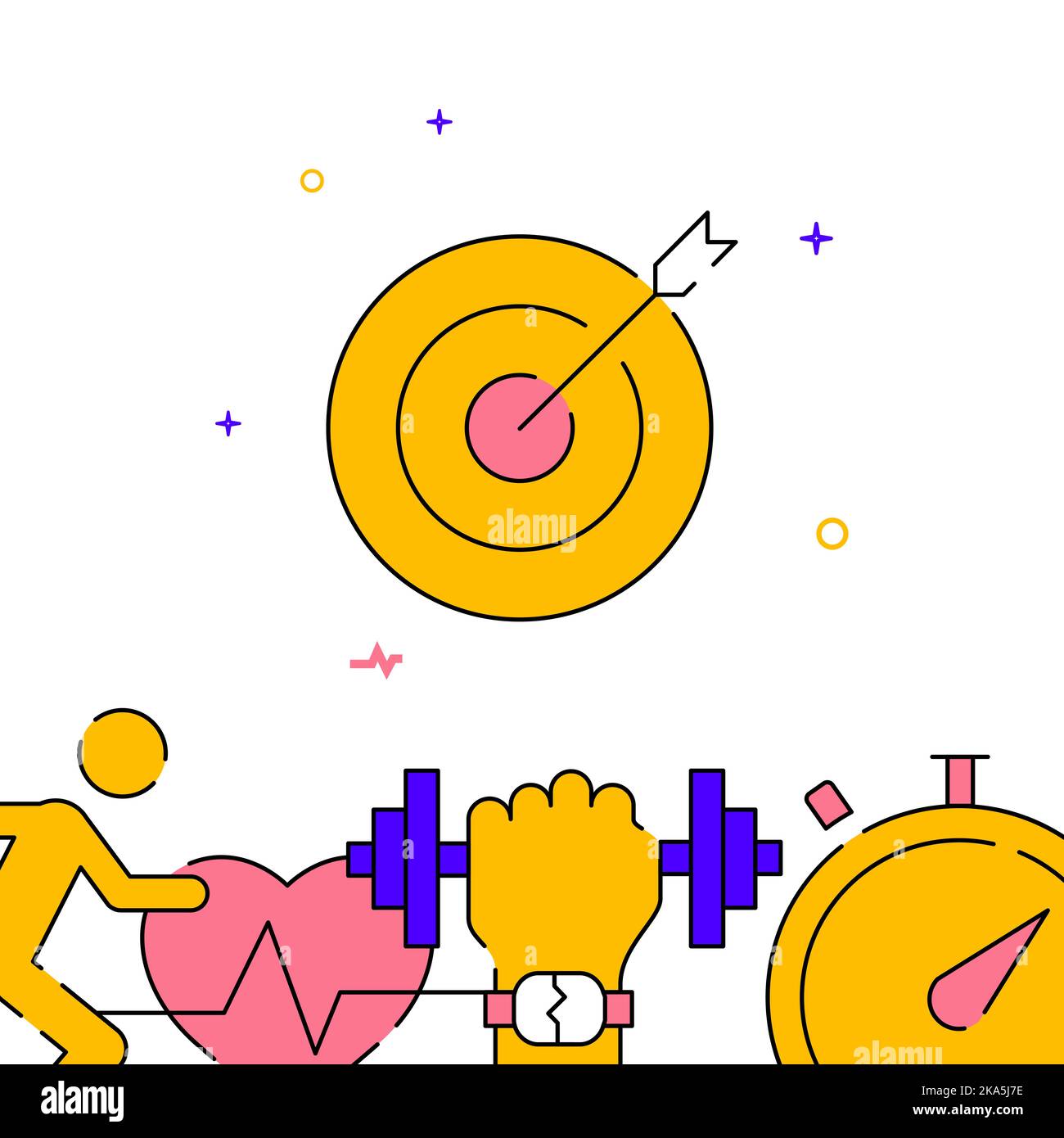 Target, goal achievement filled line icon, simple illustration, related ...