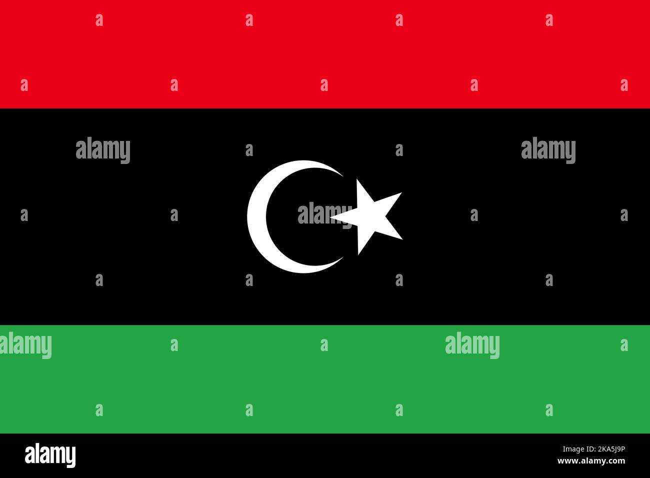 Flag of Libya. Libyan national banner and patriotic symbol. Official ...