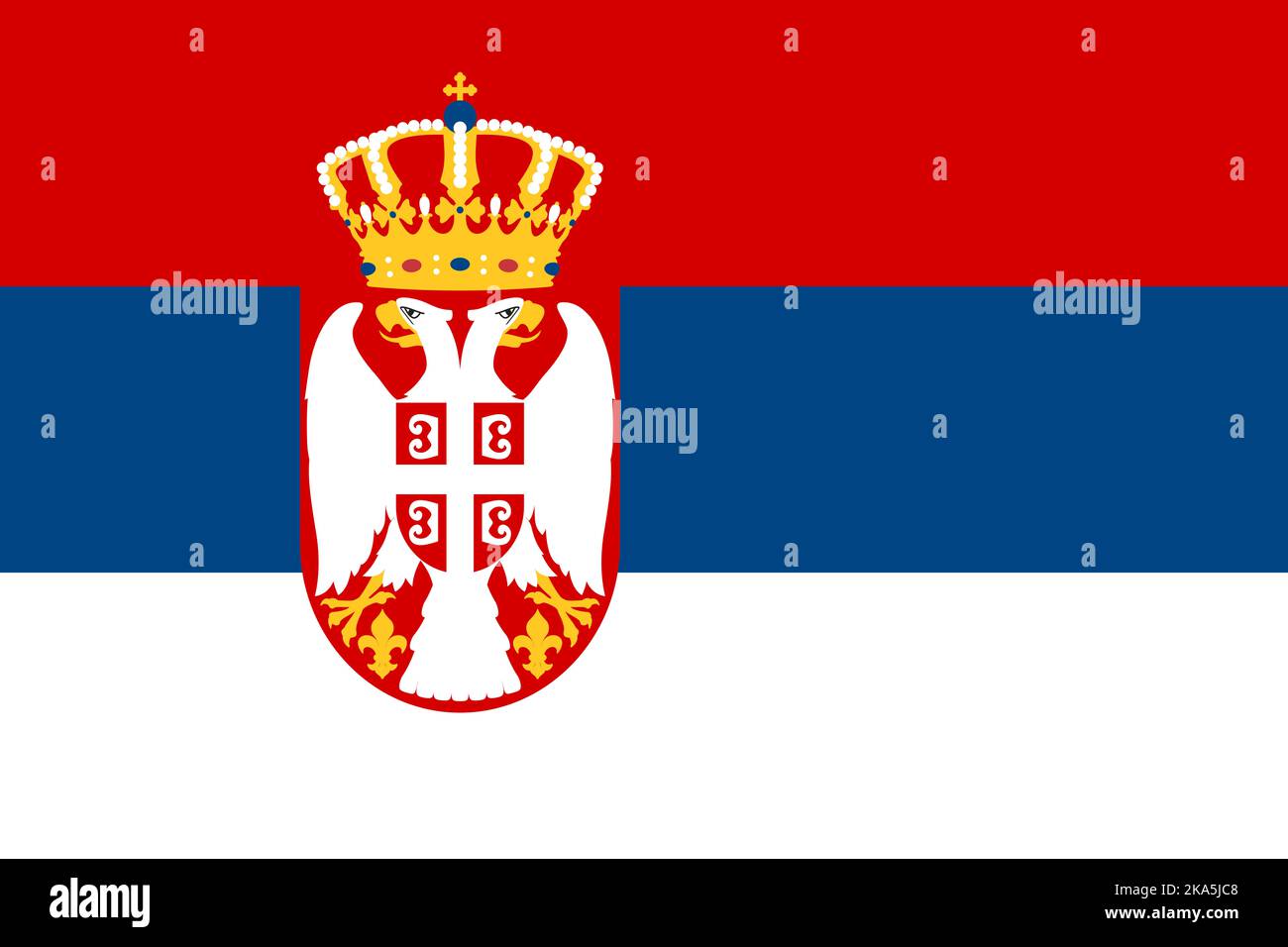 Flag of Serbia. Serbian national banner and patriotic symbol. Official ...