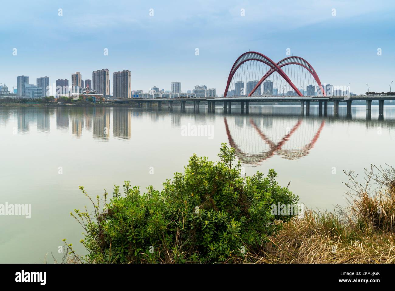 yangtze river cable stayed bridge Stock Photo - Alamy