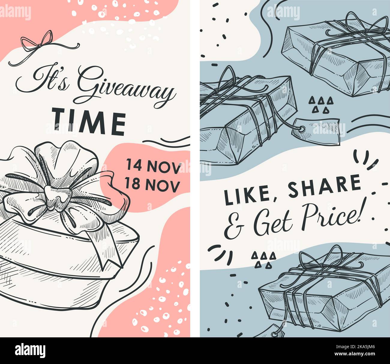 Giveaway time, like and share to get price banner Stock Vector Image ...