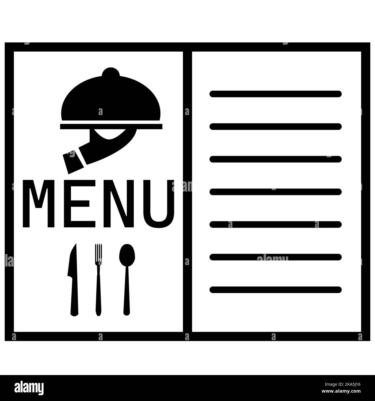 Menu icon on white background. Menu for the restaurant. Menu book sign ...