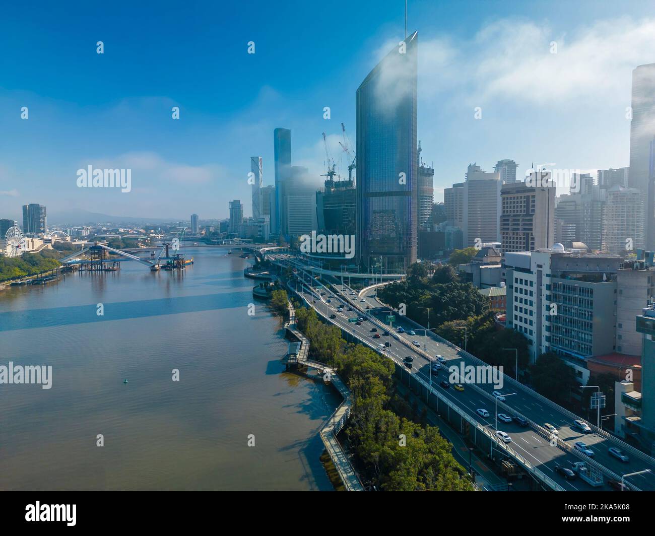 Aerial view of Brisbane city in Australia in morning Stock Photo - Alamy