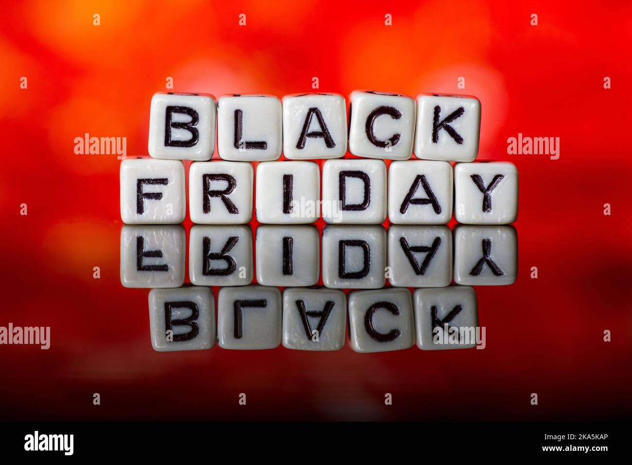 Black Friday Dice Letter Sign Red Background Stock Photo - Alamy