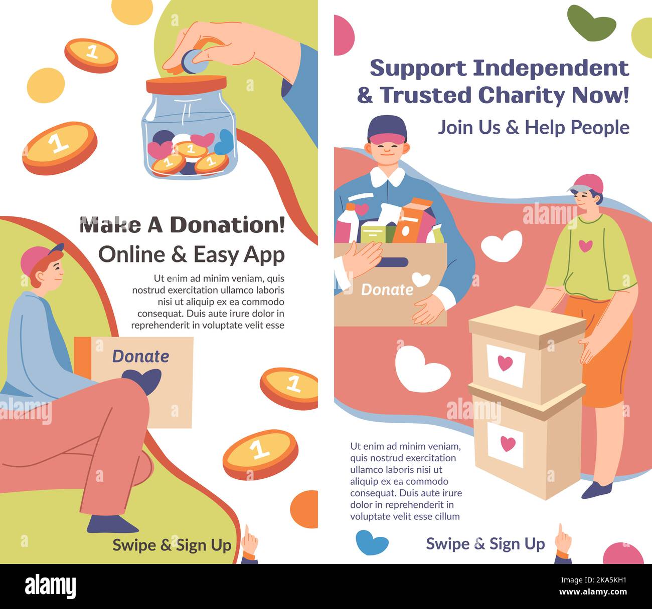 Support independent and trusted charity now banner Stock Vector Image ...