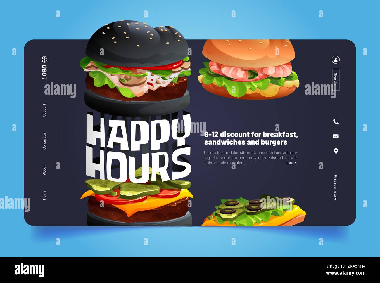 Happy restaurant bar and grill Stock Vector Images - Alamy
