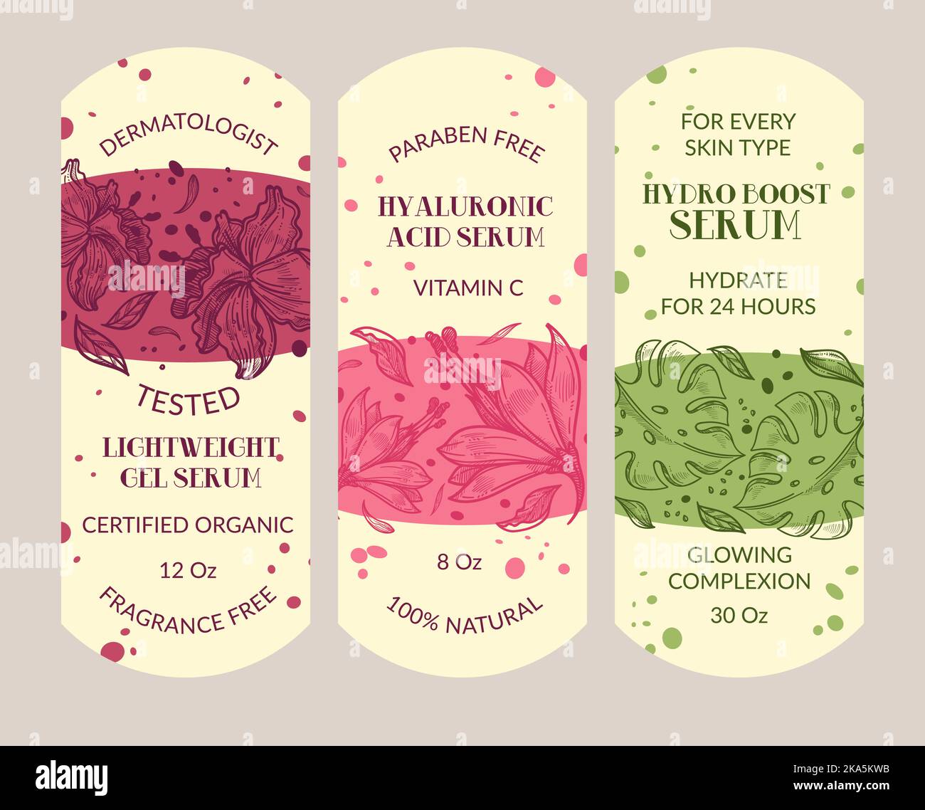 Skin care products labels hi-res stock photography and images - Alamy