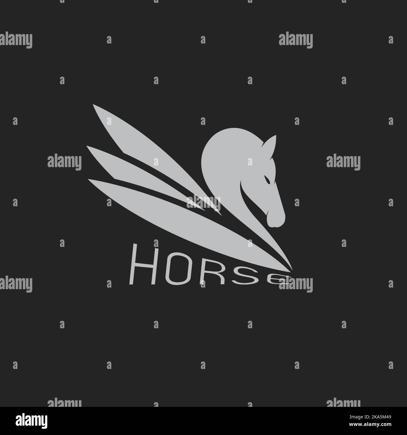 Vector image of winged horse design on black background. Easy editable ...