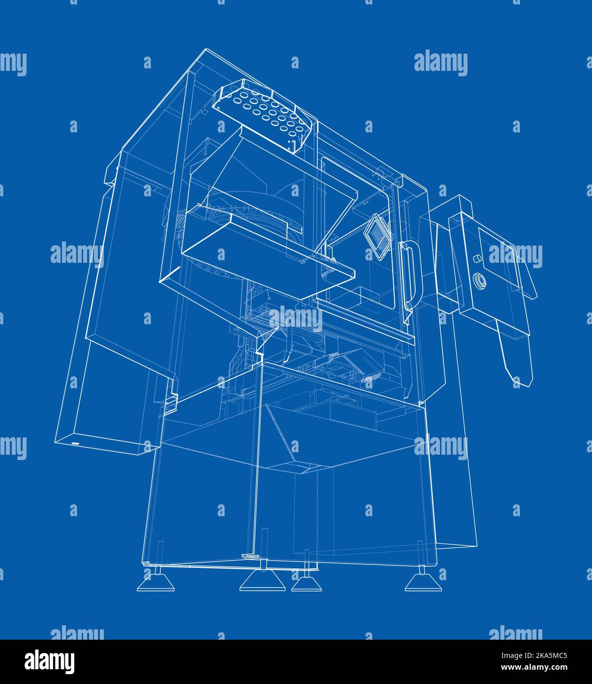 Metalworking CNC milling machine. Vector Stock Vector Image & Art - Alamy