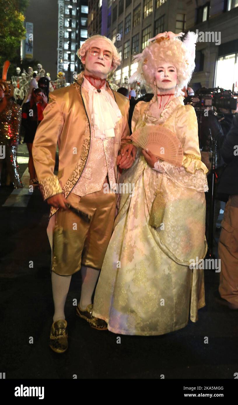 October 31, 2022, New York City, New York, USA: Parade goers attend New ...