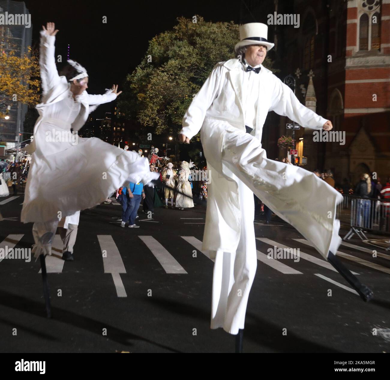 October 31, 2022, New York City, New York, USA: Parade goers attend New ...